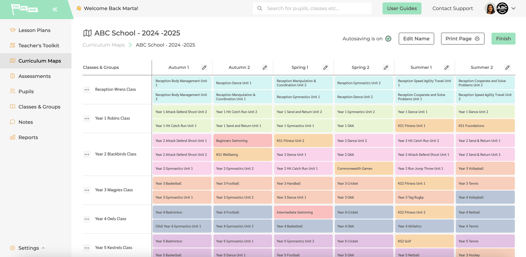 Curriculum Mapping Tool for Primary PE Planning | The PE Hub