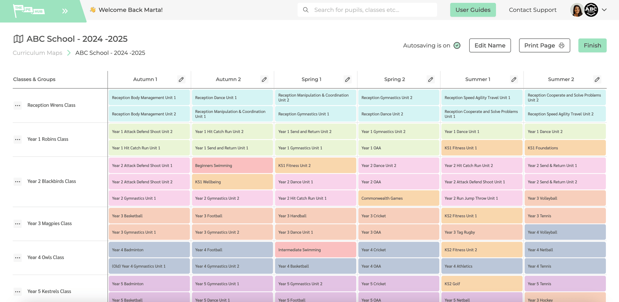 Curriculum Mapping Tool for Primary PE Planning | The PE Hub